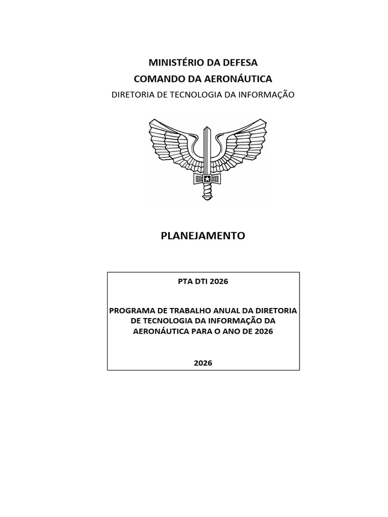 Programa de Trabalho Anual DTI 2026 | PDF | Tecnologia da Informação ...