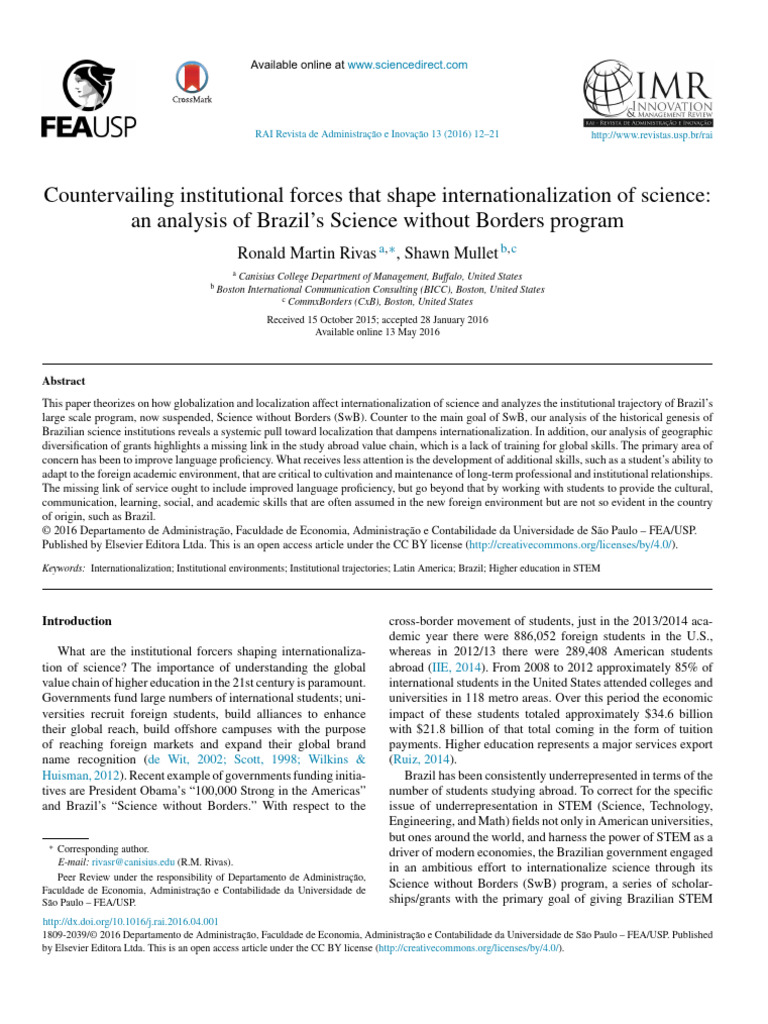Countervailing institutional forces that shape internationalization of ...