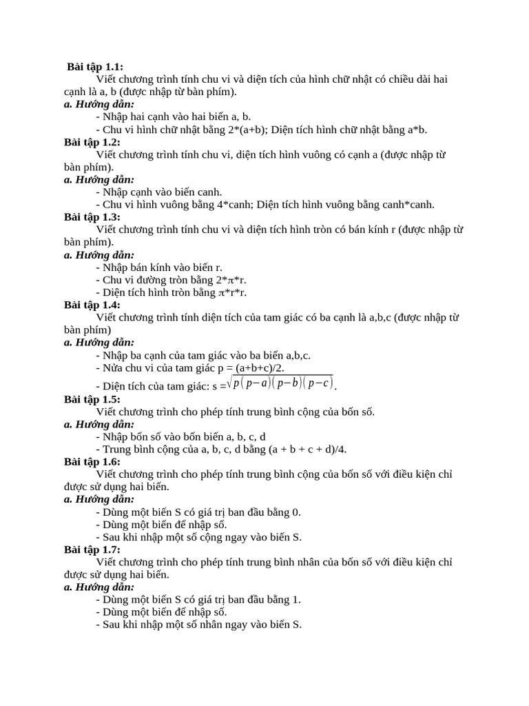 Bài Tập Co Ban PYTHON | PDF