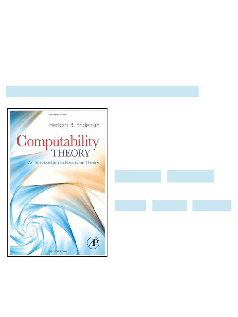 Computability Theory An Introduction to Recursion Theory 1st Edition ...