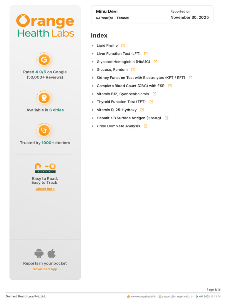 Health test results -sample | PDF | Thyroid Stimulating Hormone | Thyroid