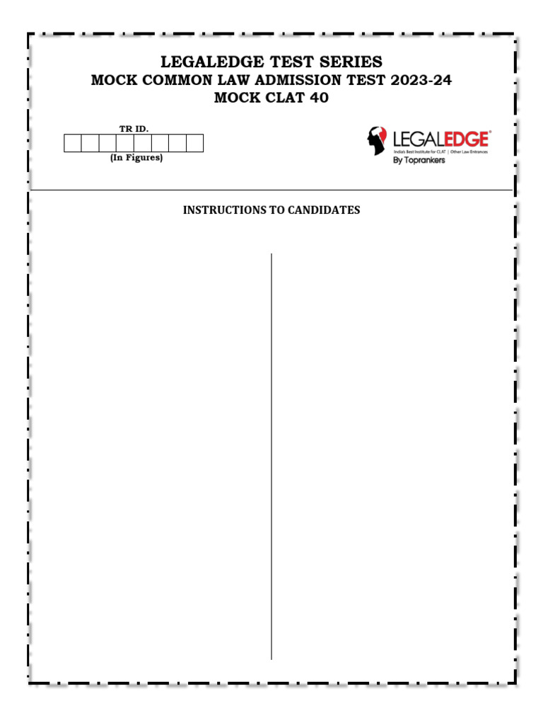Mock CLAT 2023-24 Test Instructions | PDF | Stars | Behavioral Economics