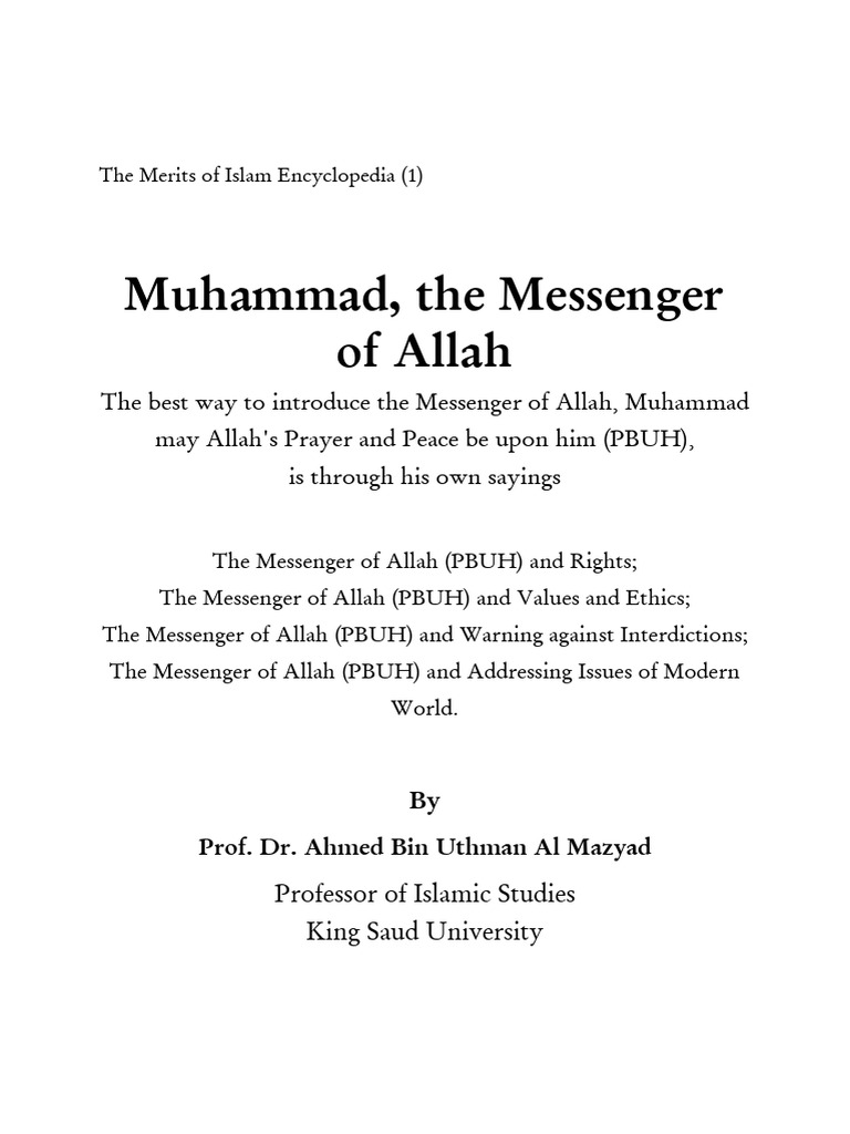 Muhammad, the Messenger of Allah: The Best Way to Introduce the ...