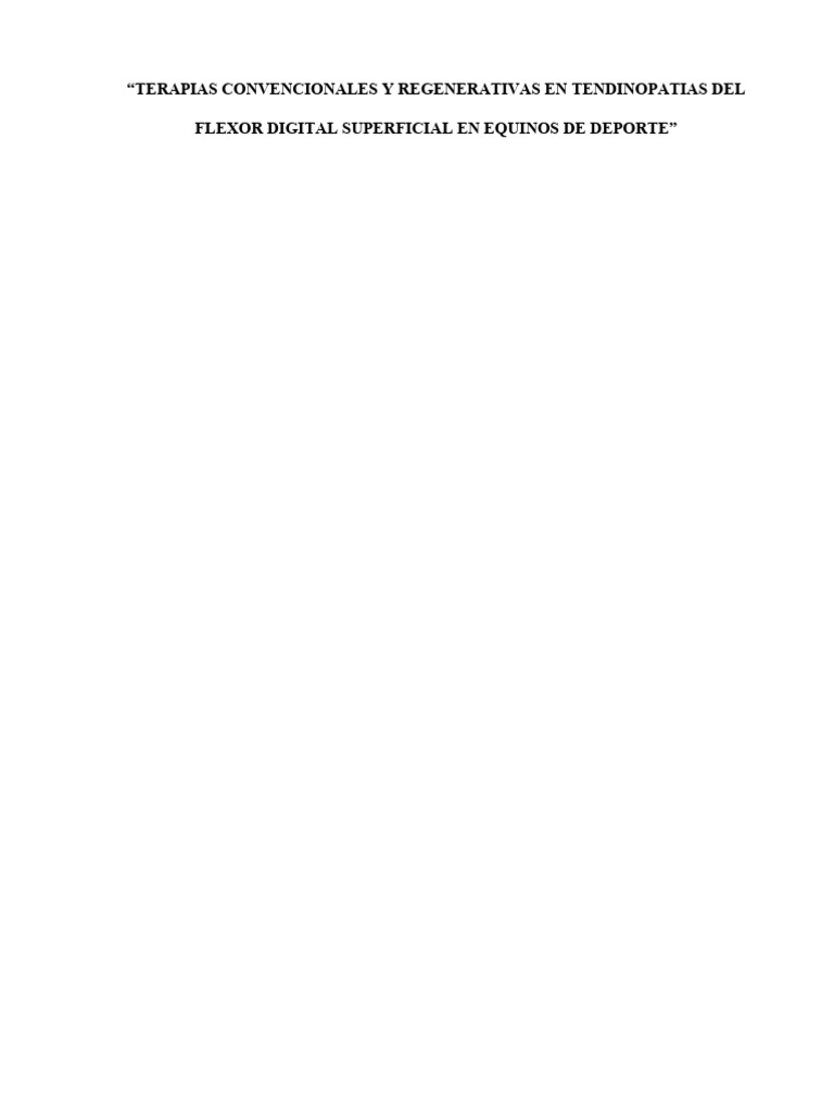 Terapias Convencionales y Regenerativas en Tendinopatias Del Flexor ...