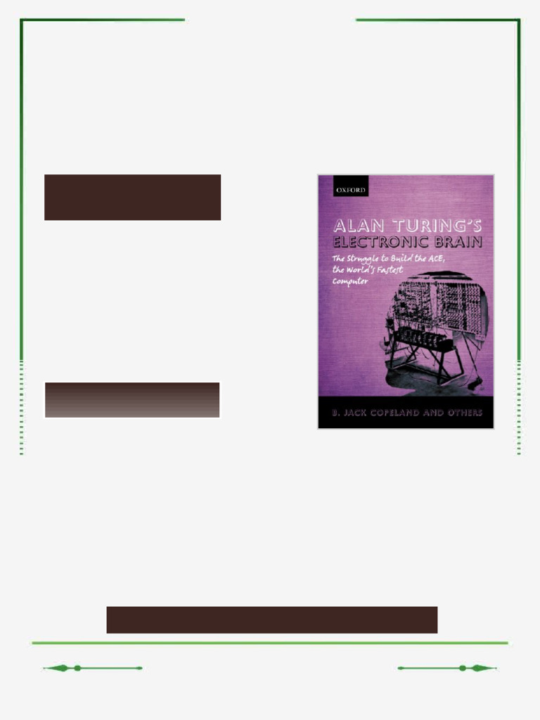Alan Turing s Electronic Brain B. Jack Copeland ebook formatted for mobile | PDF | Alan Turing