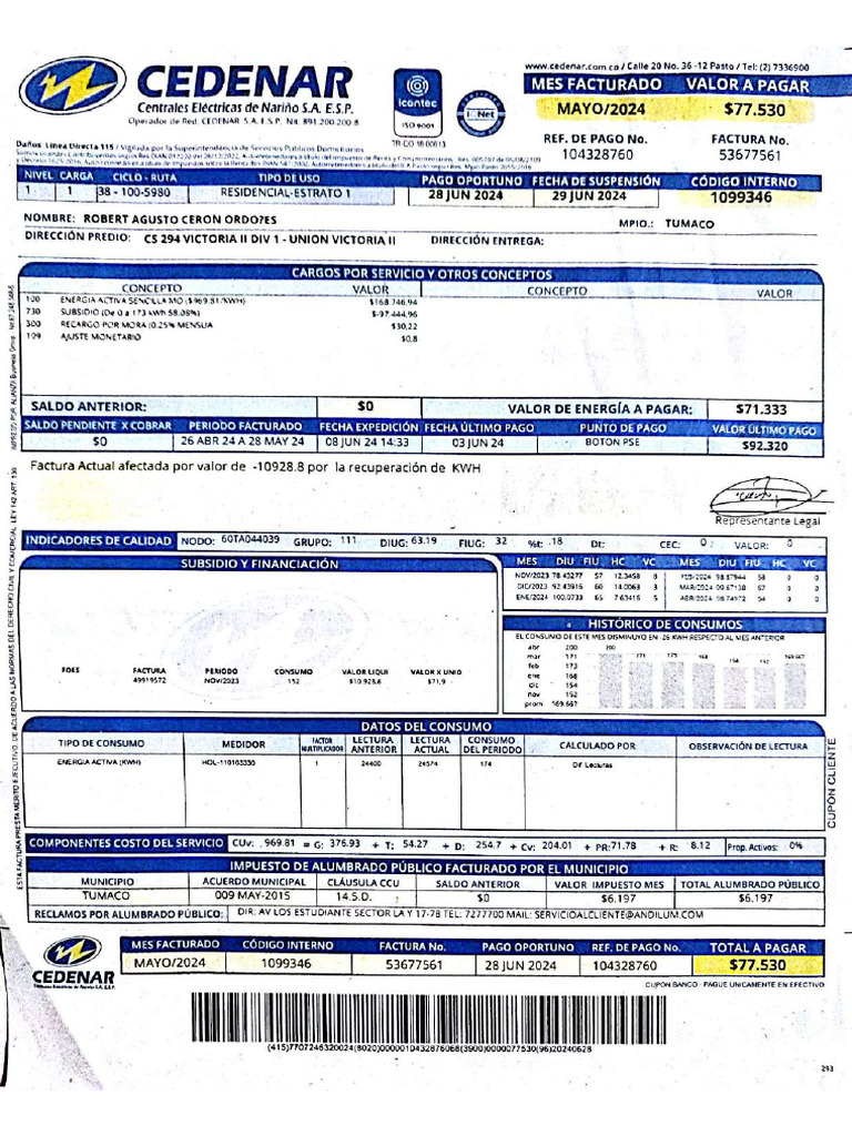 Recibo Energía Compressed | PDF