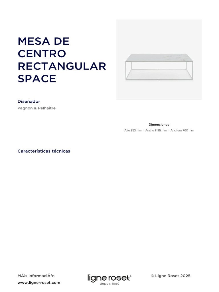 Mesa de Centro Rectangular Tearsheet | PDF