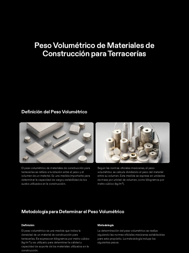 peso-volumetrico-de-materiales-de-construccion-para-terracerias-2024-2-27-5-7-50 | PDF | Volumen ...