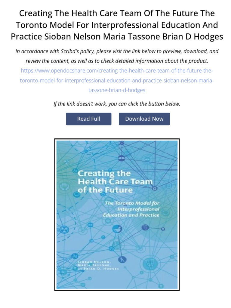 Creating The Health Care Team Of The Future The Toronto Model For ...