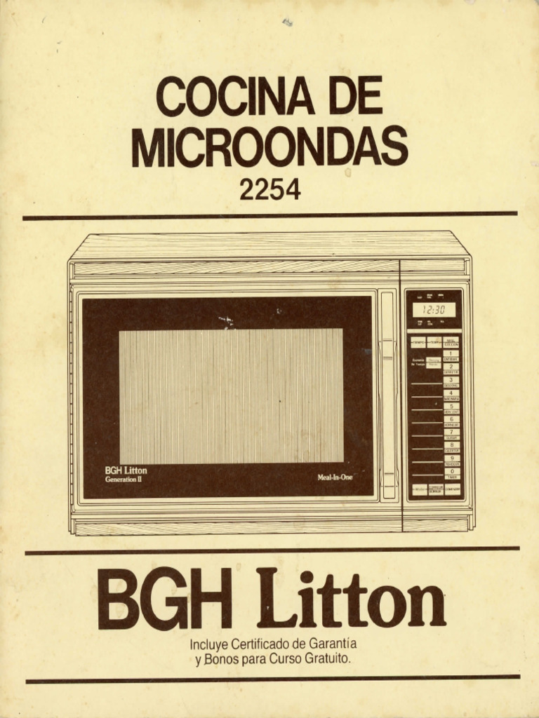 Microondas BGH Litton 2254 Web | PDF | Cocina | Cocinando
