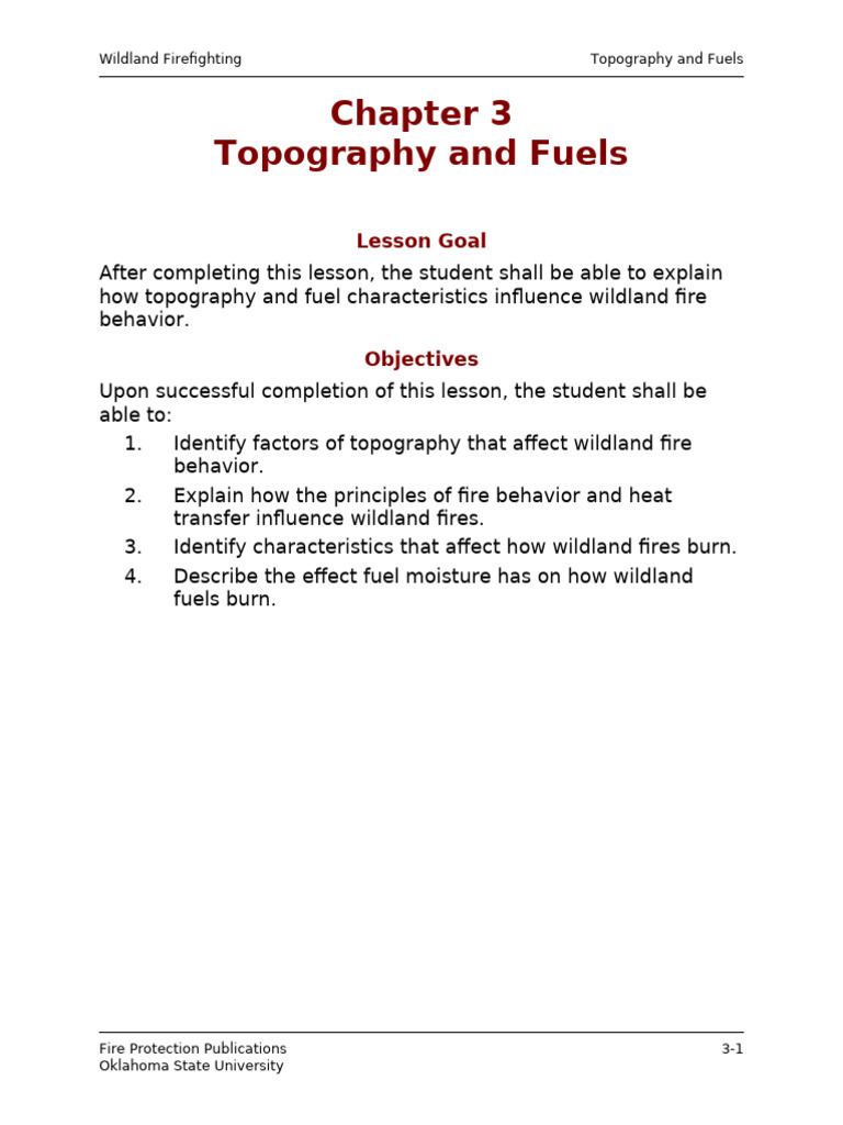 Wildland Fire Behavior: Topography & Fuels | PDF | Fires | Firefighting