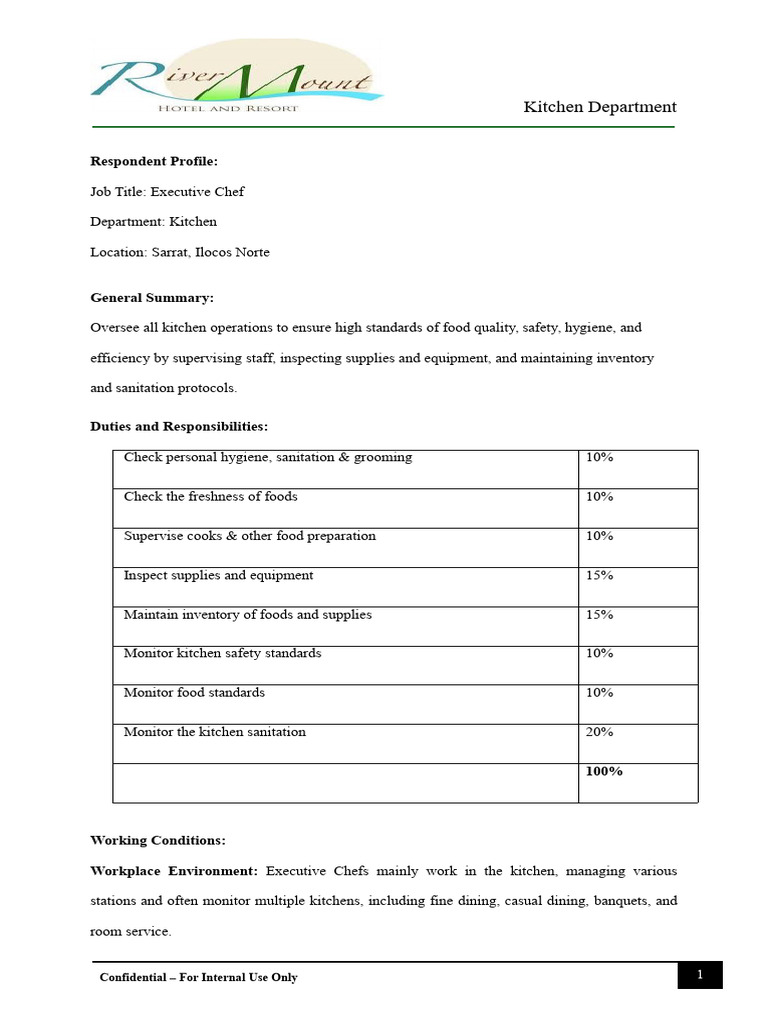 Job Analysis Example | PDF | Cooking