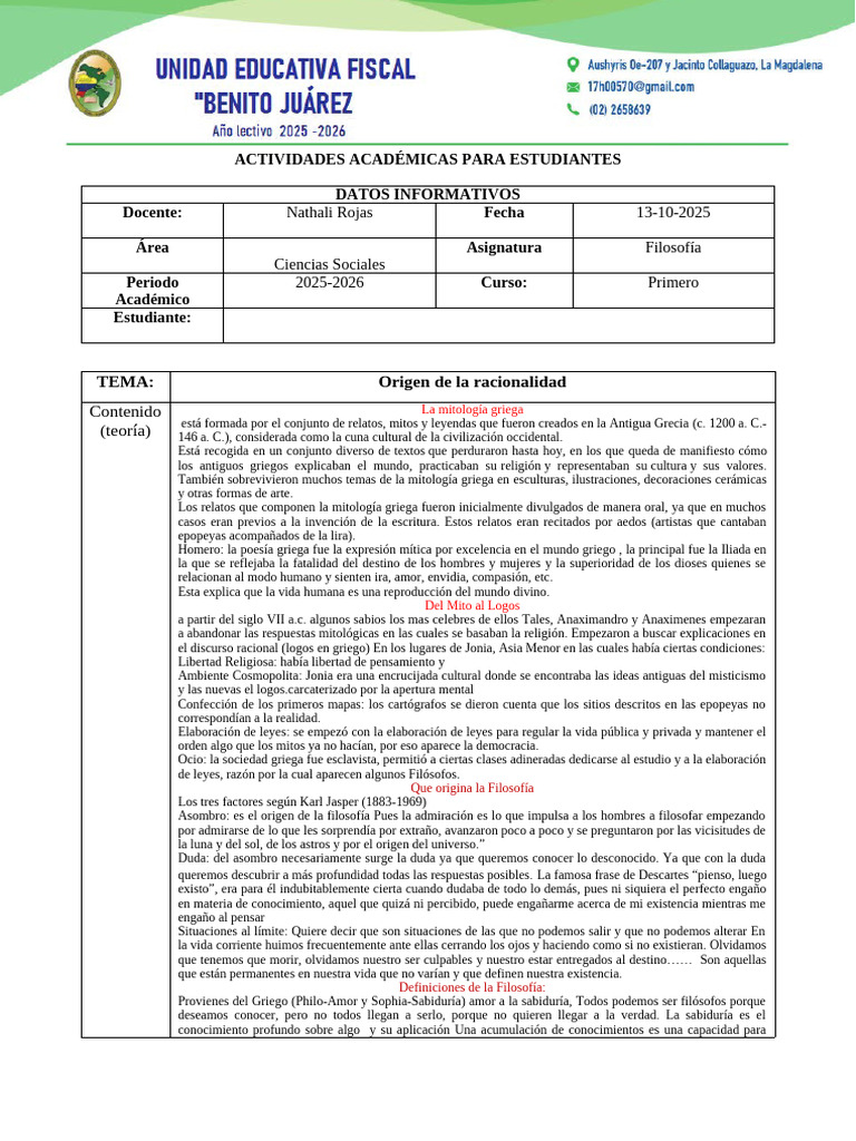 Actividades Académicas Para Estudiantes | PDF | Conocimiento | Antigua ...