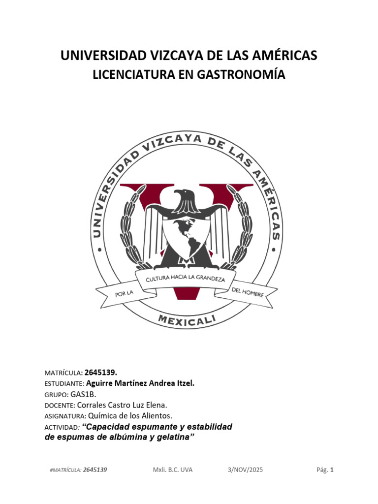 Aguirre Martinez Andrea Itzel, 2645139, QA, Capacidad espumante y ...