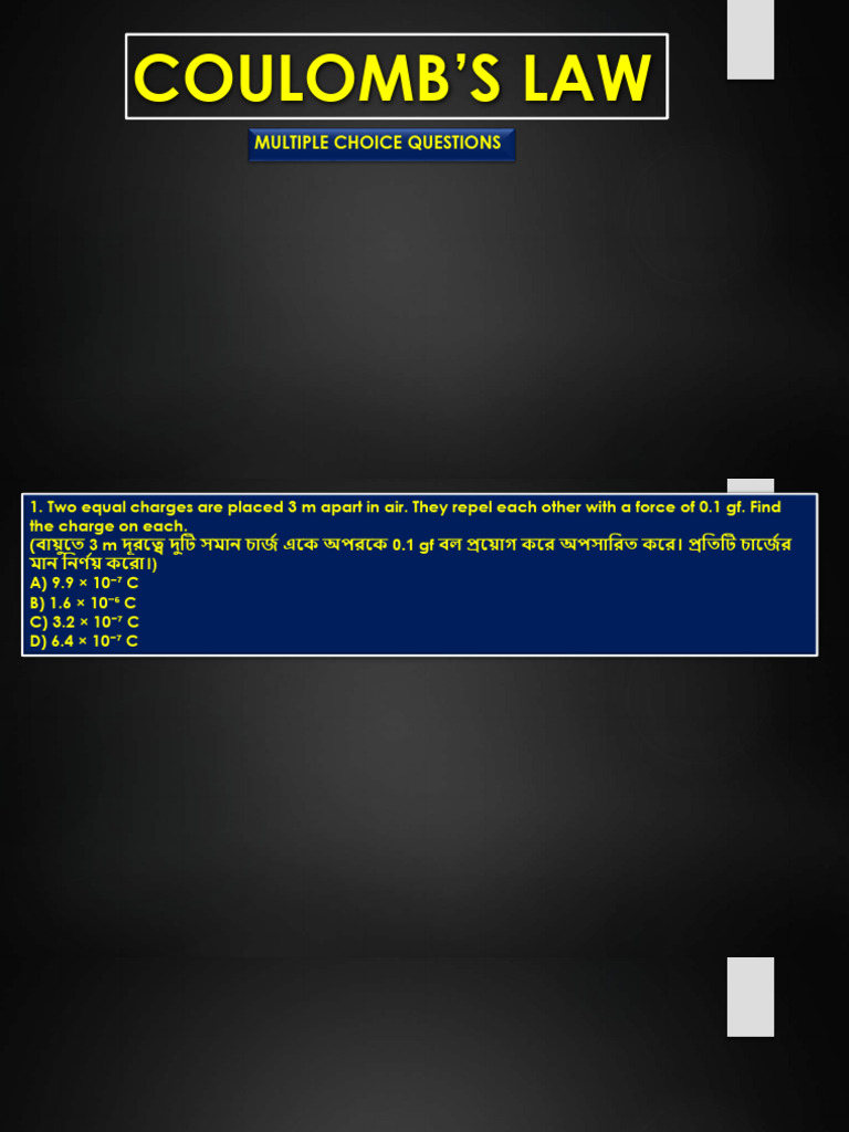 Coulomb’s Law | PDF