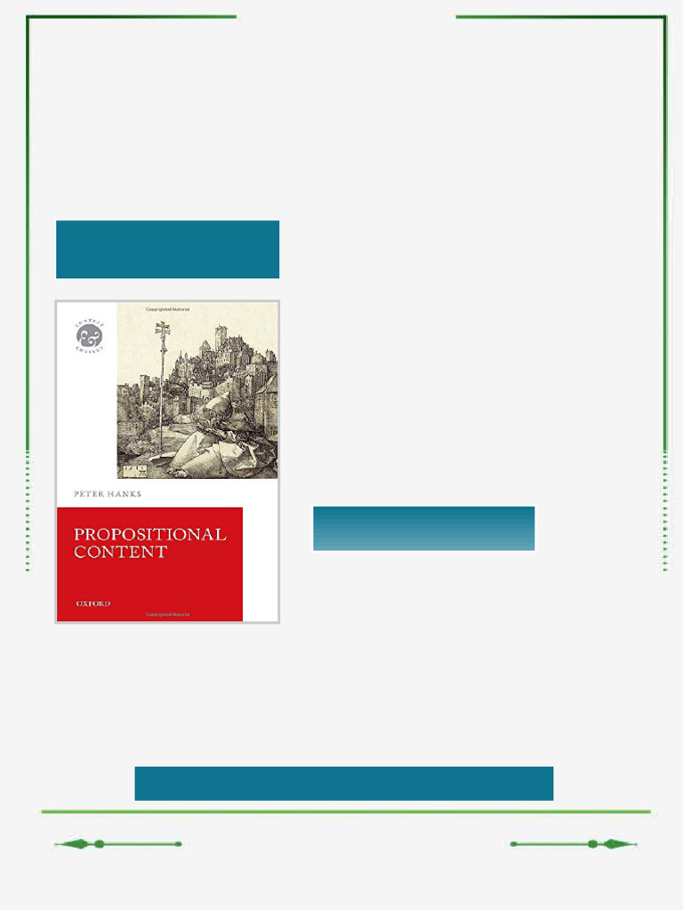 Propositional Content 1st Edition Peter Hanks ebook universal pdf | PDF ...