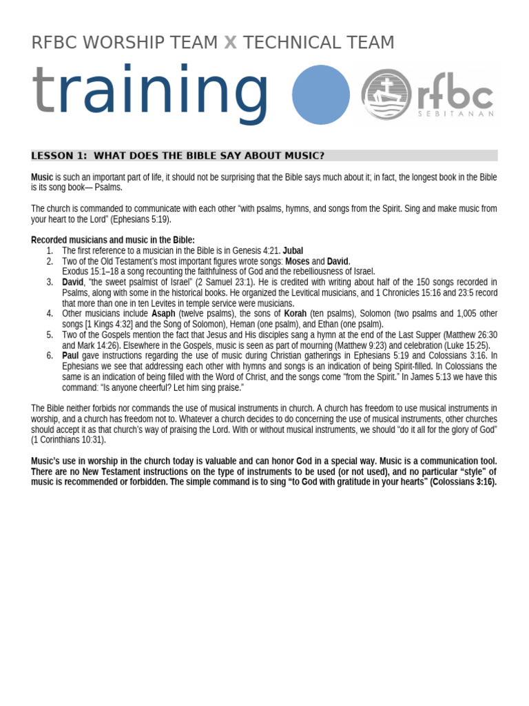 __ training lesson | PDF | Psalms | Bible