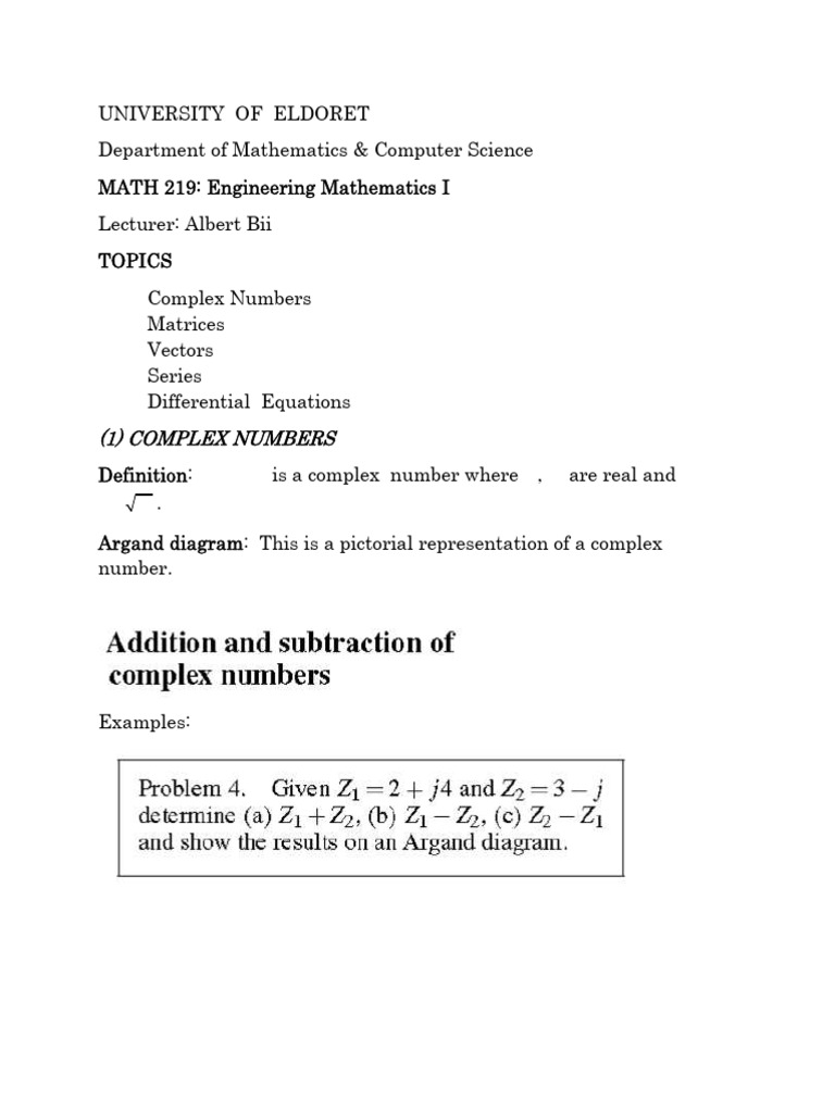 Math 219 Eng Maths i | PDF