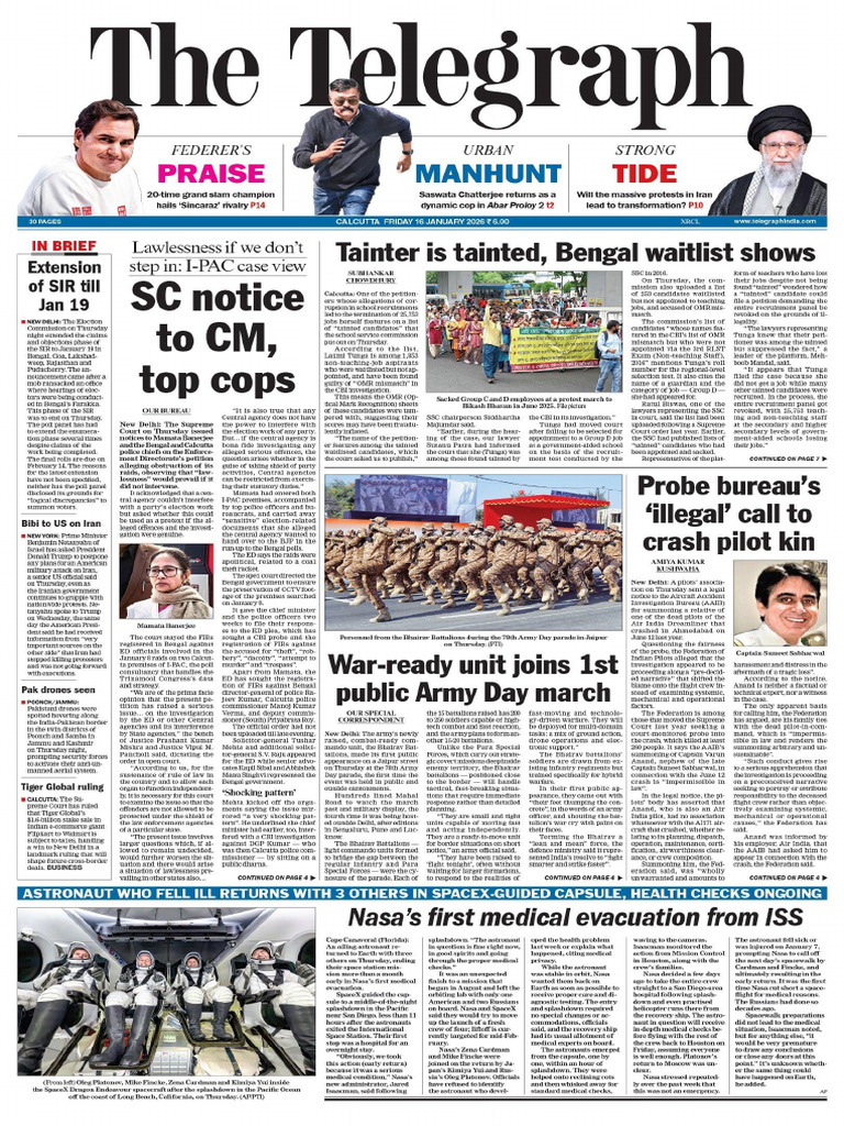 The Telegraph 17 01 2026 | PDF