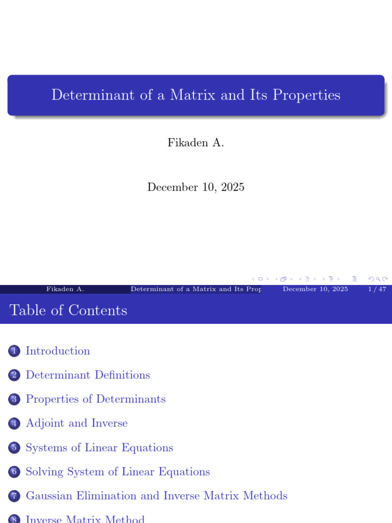 Determinant (1) | PDF | Matrix (Mathematics) | Determinant