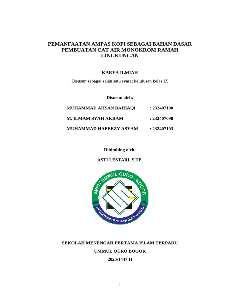 Ampas Kopi untuk Cat Air Ramah Lingkungan | PDF