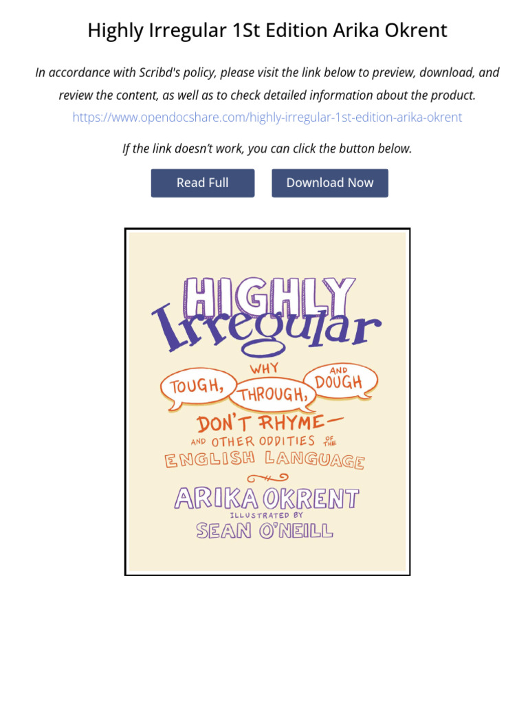 Highly Irregular 1st Edition Arika Okrent | PDF