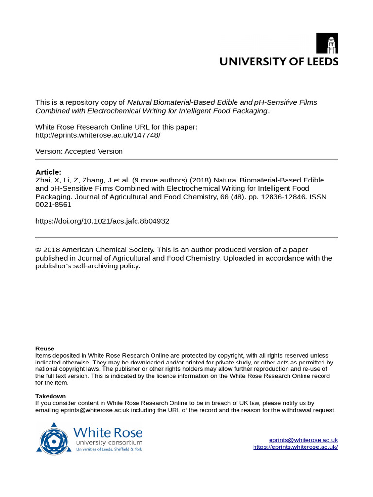 Edible pH-Sensitive Films for Food Packaging | PDF | Biopolymer | Chemistry