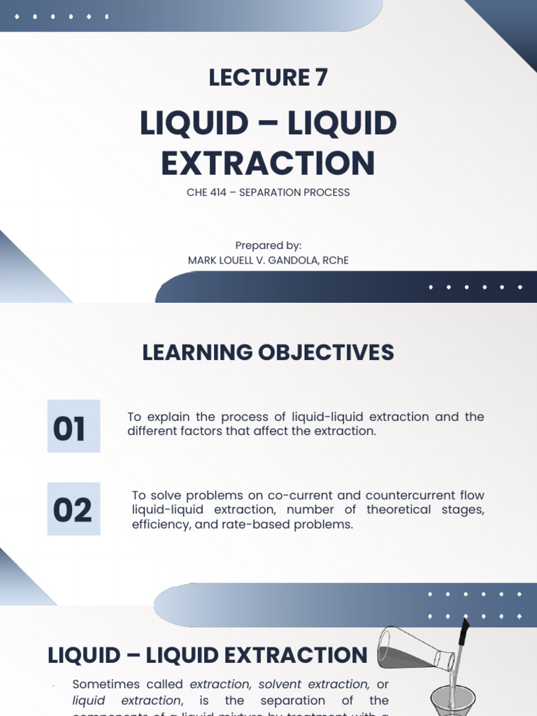 Liquid-Liquid Extraction Process Guide | PDF | Solvent | Phase (Matter)