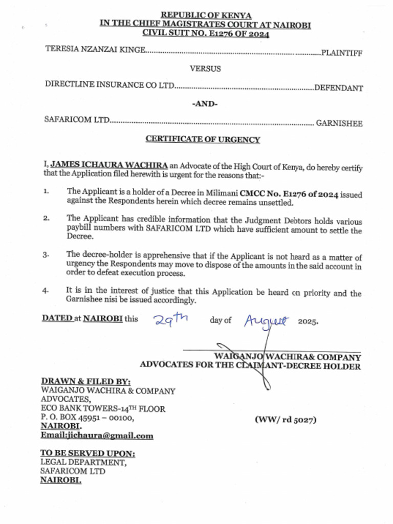 Garnishee Application... | PDF