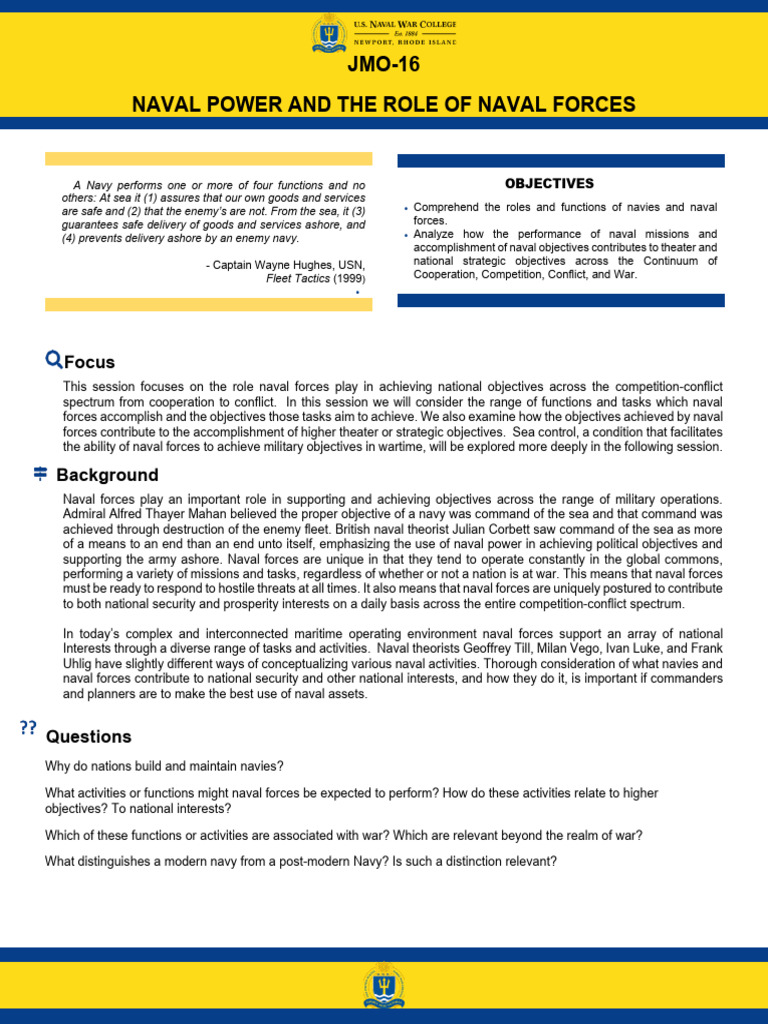 JMO-16 Naval Power and the Role of Naval Forces | PDF | Navies | United ...
