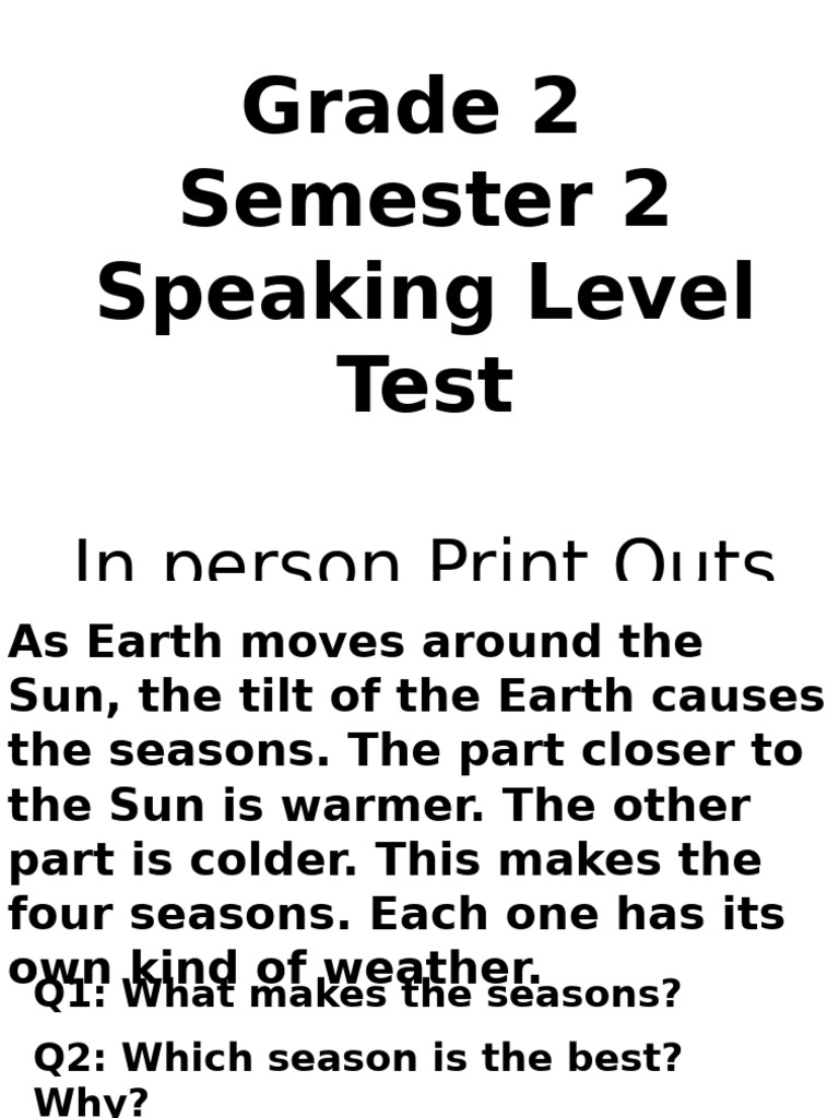 2021_2 Speaking Quiz Print Outs | PDF