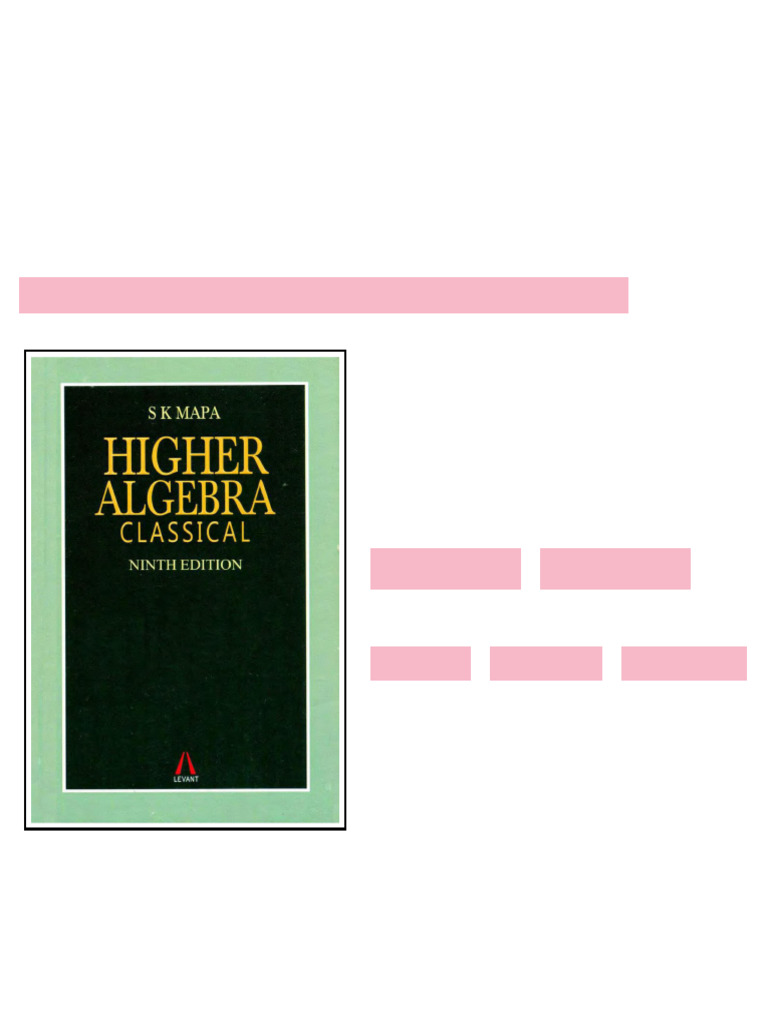 Higher Algebra Classical 9th Edition Sadhan Kumar Mapa digital version 2025 | PDF | Complex ...