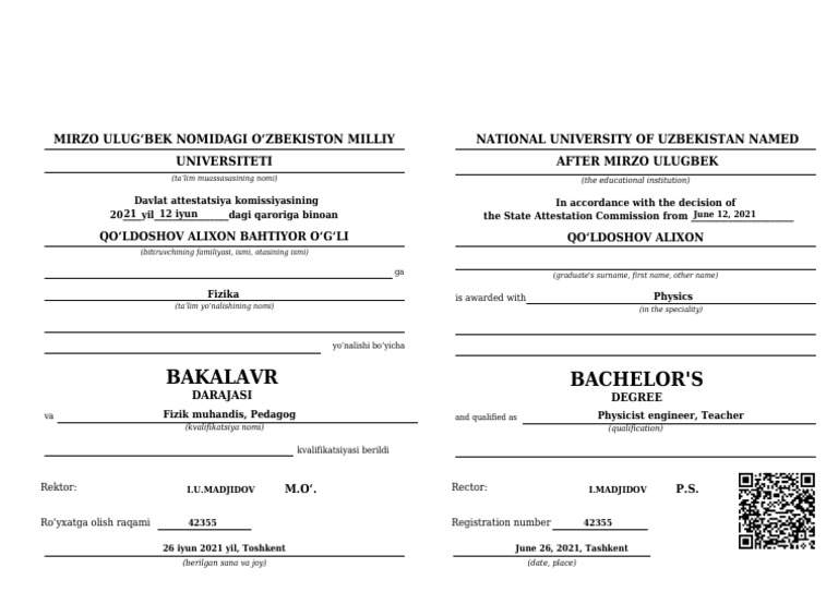 Diplom Bakalavr | PDF