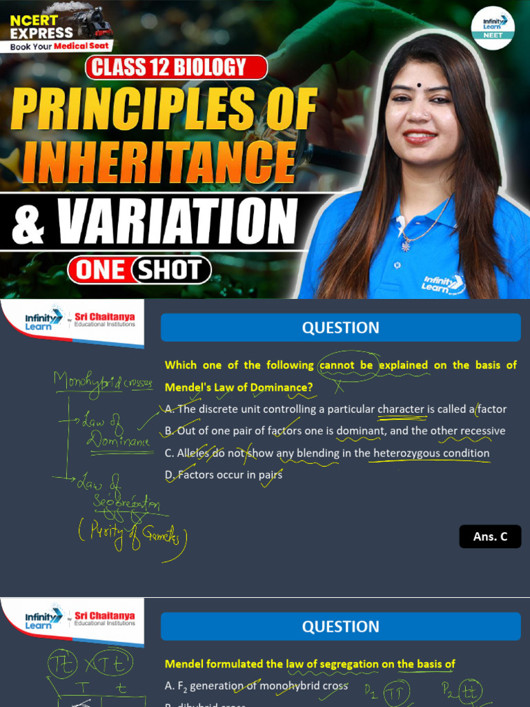 Session PDF Principles of Inheritance & Variation in One Shot | PDF ...