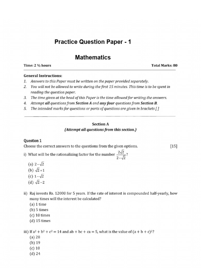 Practice Paper Ix | PDF