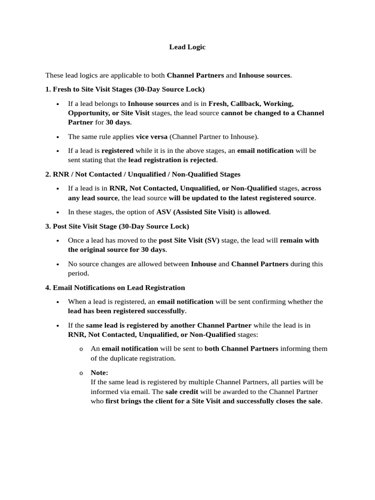 Lead Source Management Guidelines | PDF