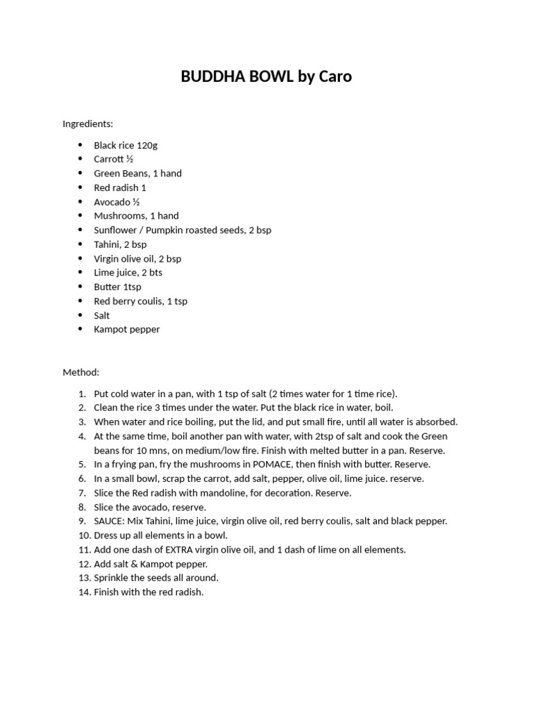 Buddha Bowl by Caro | PDF