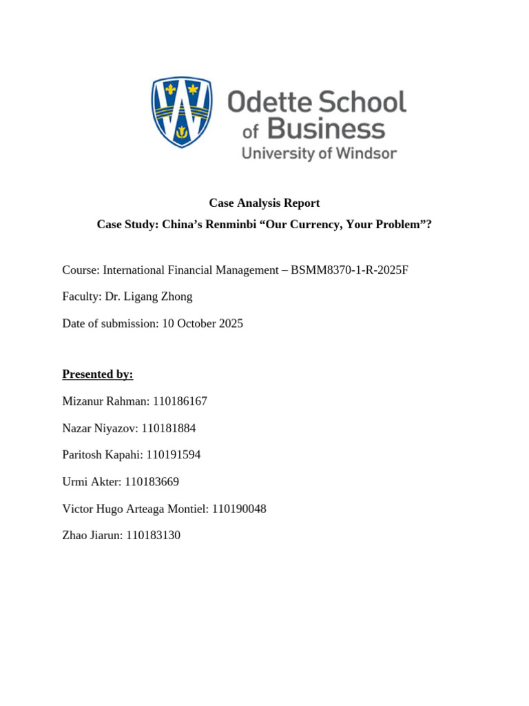 IFM group Case Study Analysis FV FINAL | PDF | Exchange Rate | Renminbi