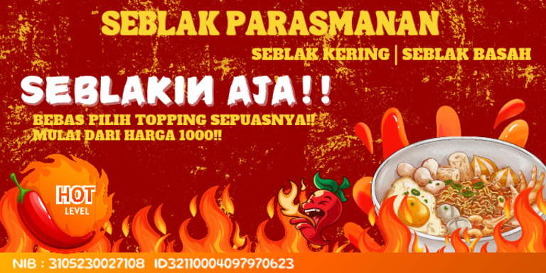 Merah Dan Jingga Modern Warung Seblak Pedas Spanduk - 20250209 - 043227 ...