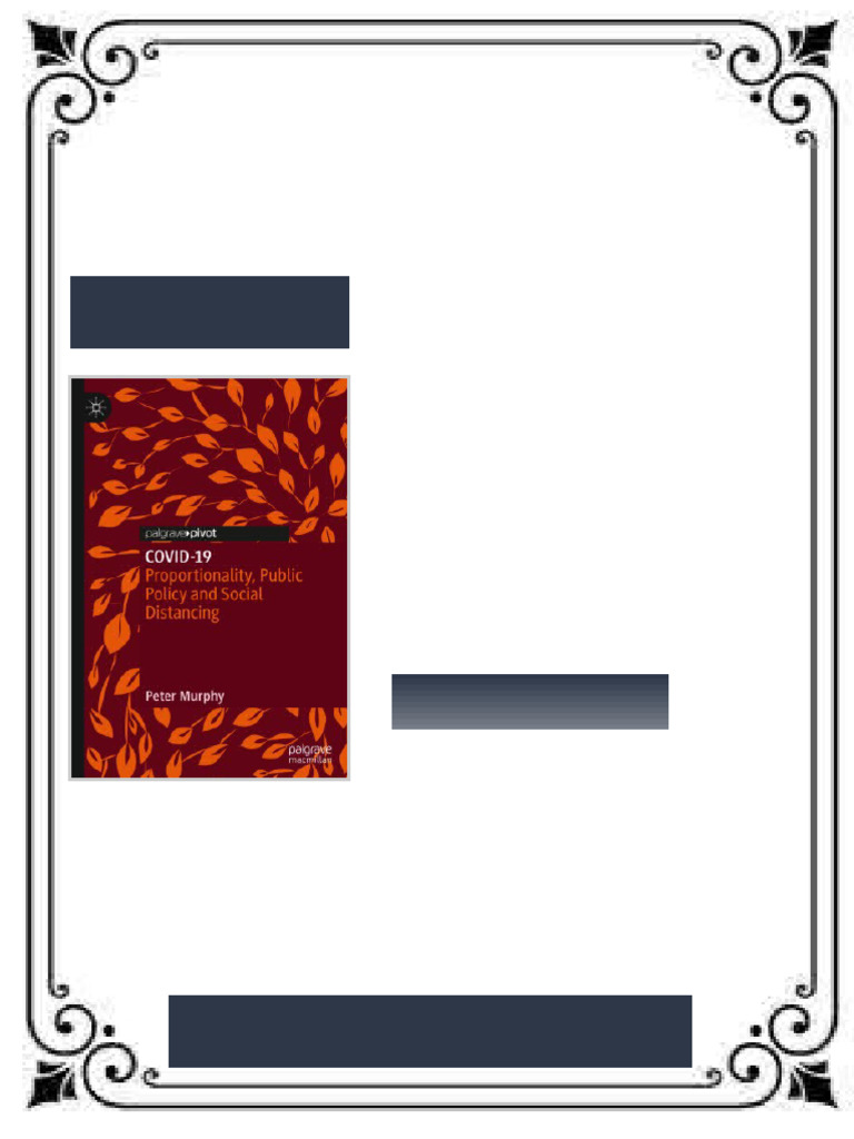 COVID-19: Proportionality, Public Policy and Social Distancing Peter ...