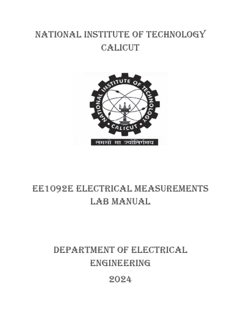 Electrical Measurements Lab Manual | PDF | Ac Power | Transformer