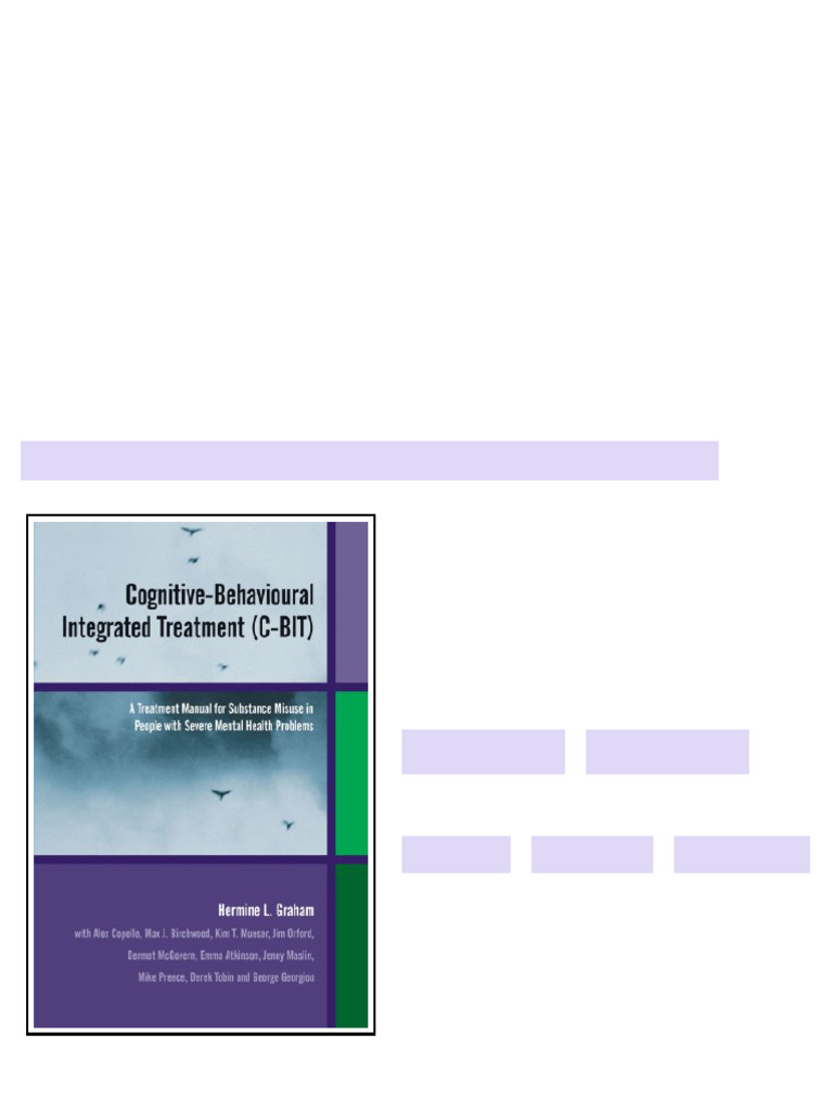 (Ebook) Cognitive-Behavioural Integrated Treatment (C-BIT) : A ...