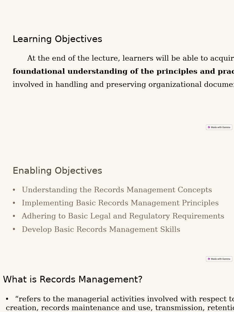 Records Management Principles Overview | PDF
