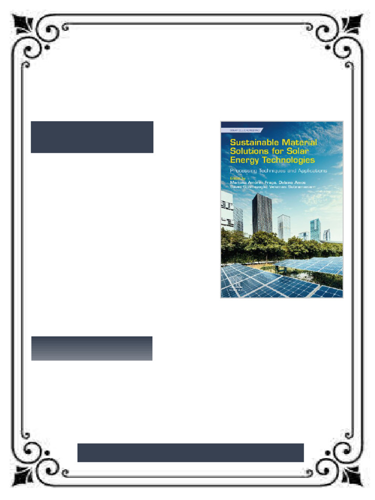 Sustainable Material Solutions for Solar Energy Technologies ...