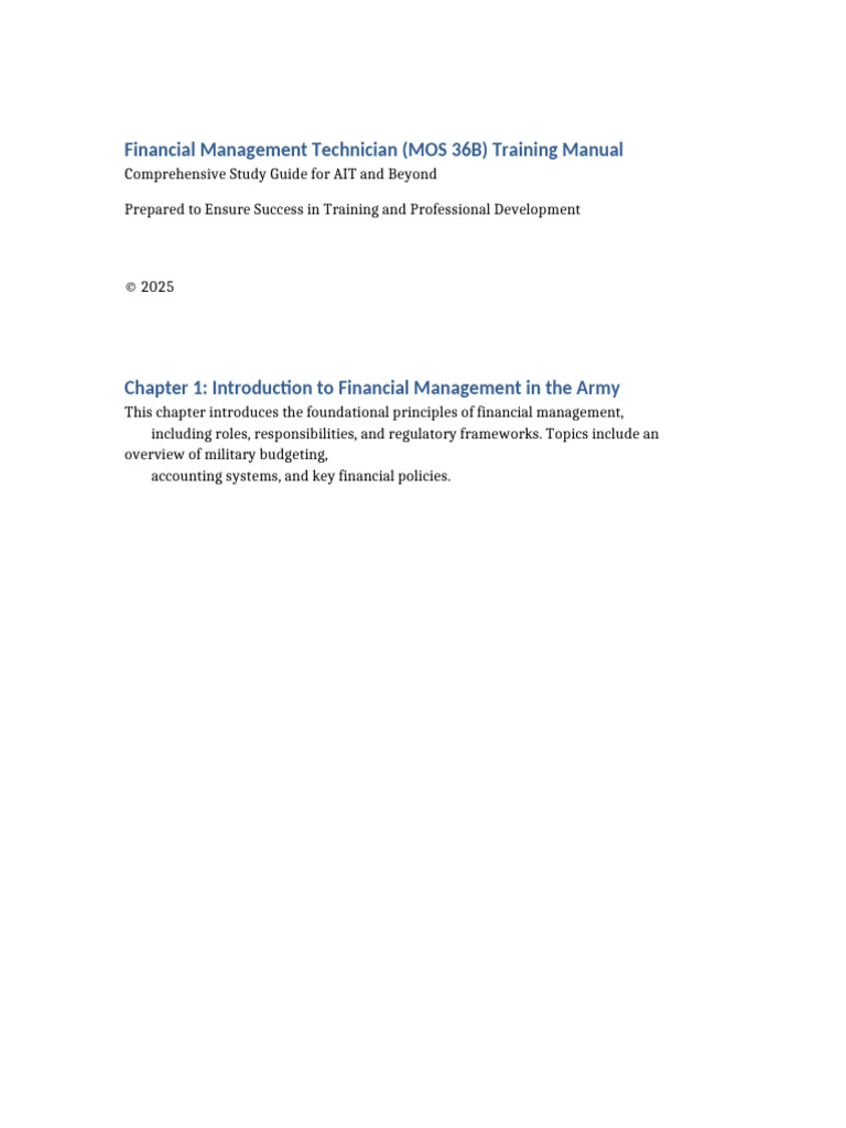 MOS 36B Training Manual | PDF