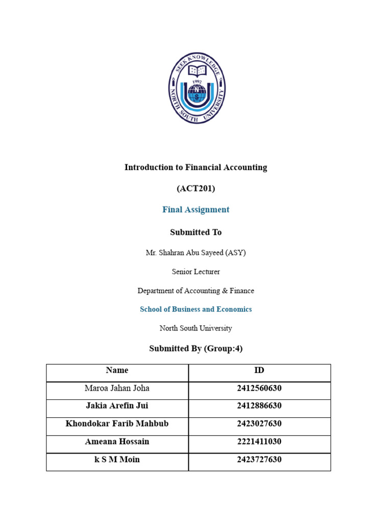 Financial Accounting Overview and Examples | PDF | Debits And Credits ...