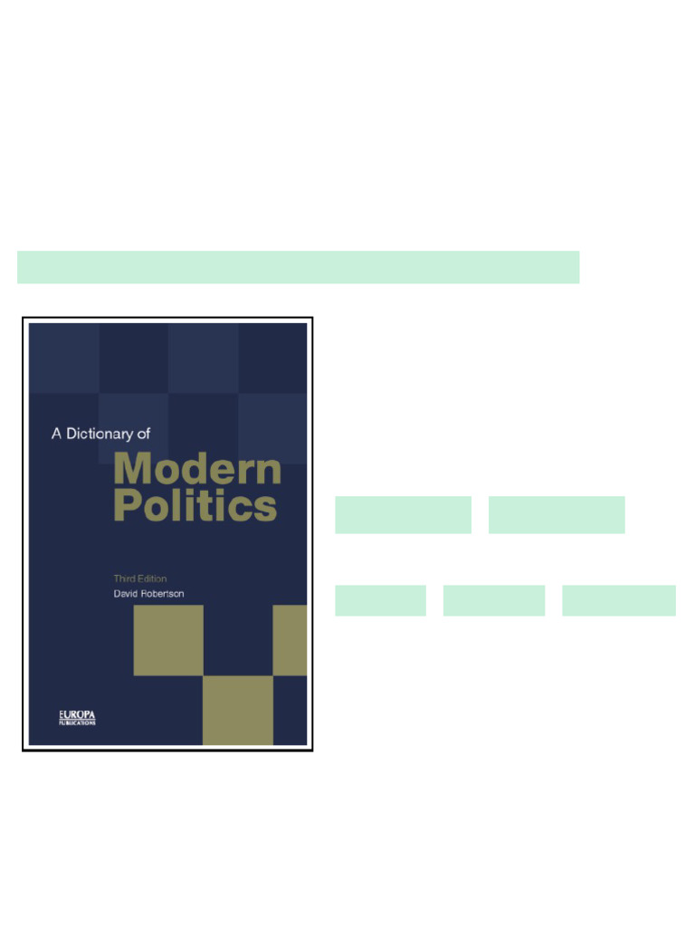 Dictionary of Modern Politics 3rd ed. Edition David Robertson newest ...