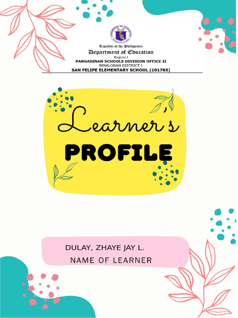 COVER PAGE Learners Profile | PDF