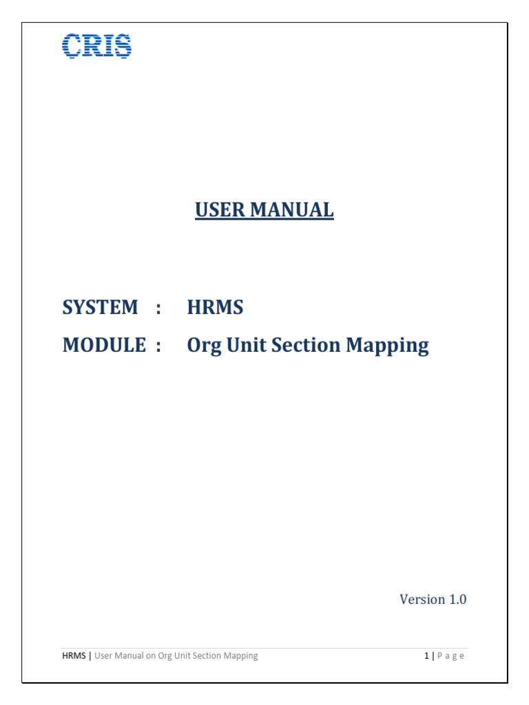 HRMS Org Unit Section Mapping Guide | PDF | Computing | Software