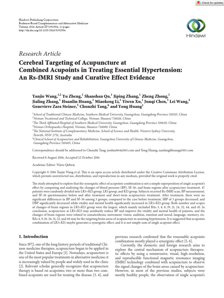 Evidence-Based Complementary and Alternative Medicine - 2016 - Wang ...